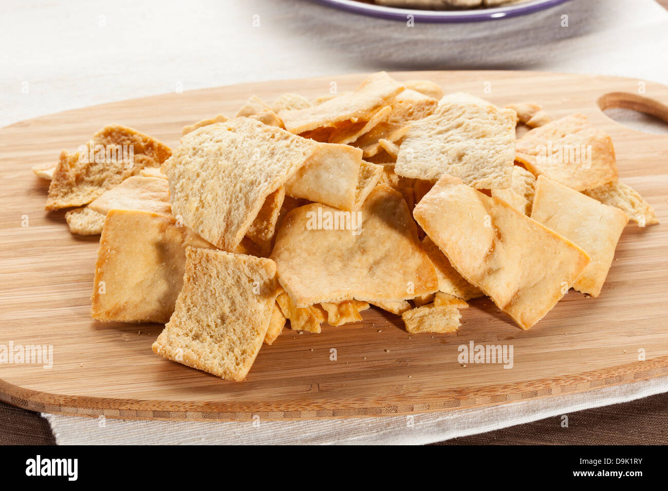 Homemade Crunchy Pita Chips made with whole wheat Stock Photo - Alamy