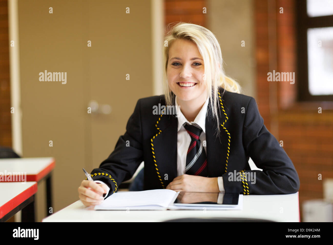 pretty high school student in classroom Stock Photo - Alamy