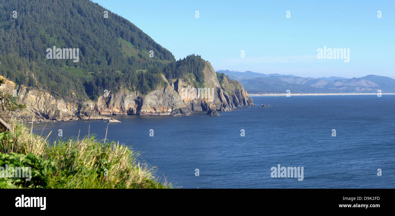 Cape Falcon viewpoint on Oswald West state park Oregon panorama Stock ...