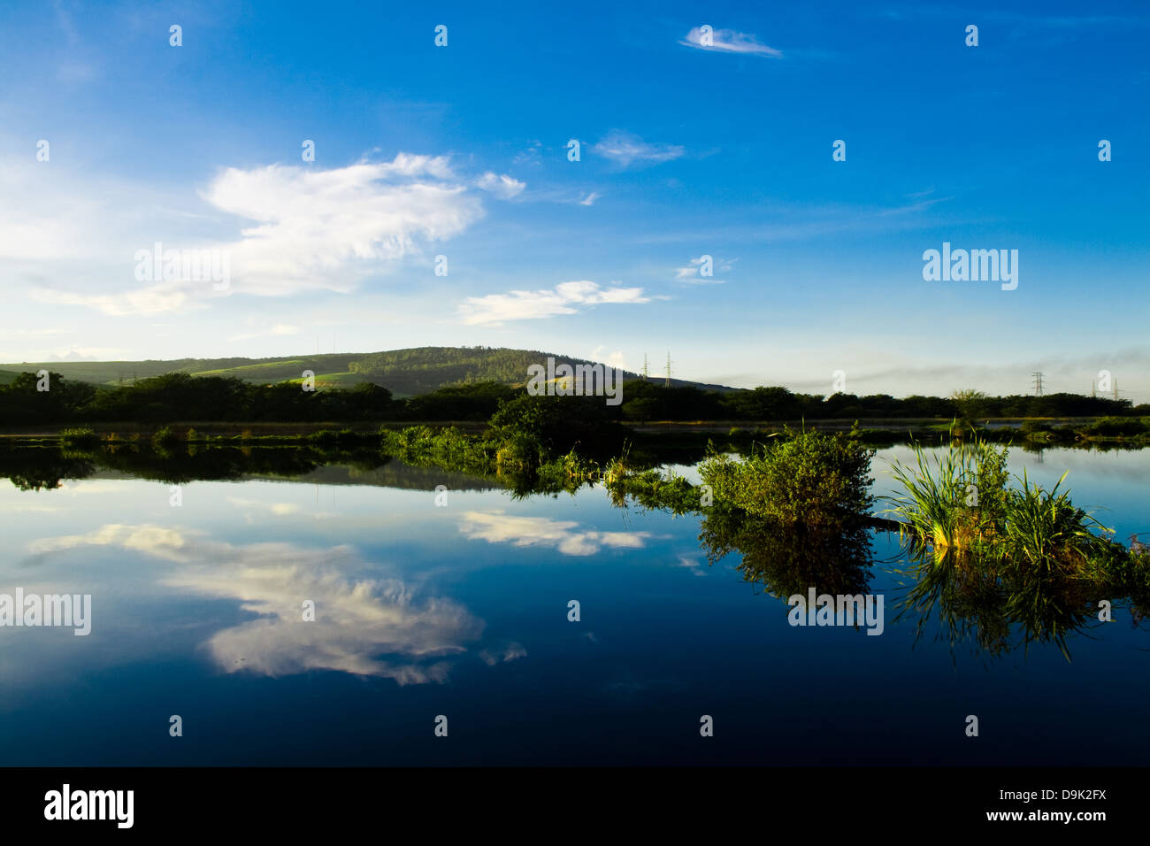 blue lake reflection Stock Photo - Alamy