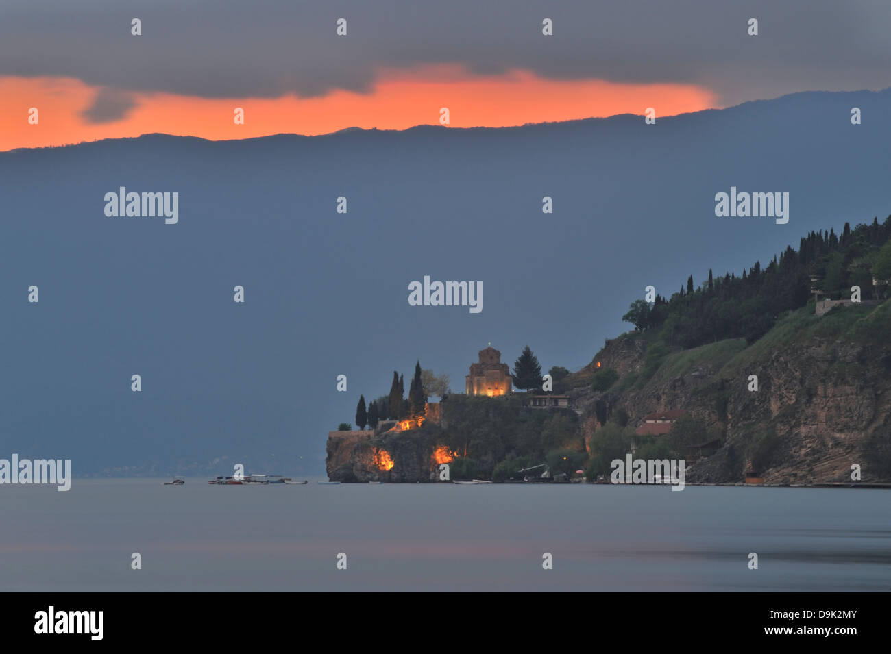 Lake Ohrid at sunset, Macedonia Stock Photo - Alamy