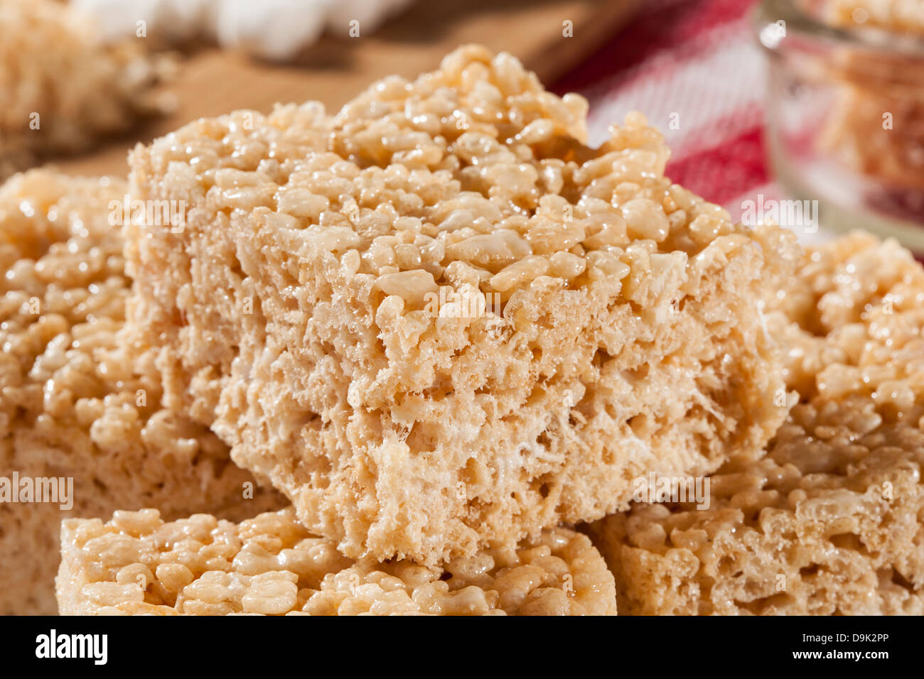 Homemade Marshmallow Crispy Rice Treat in bar form Stock Photo - Alamy