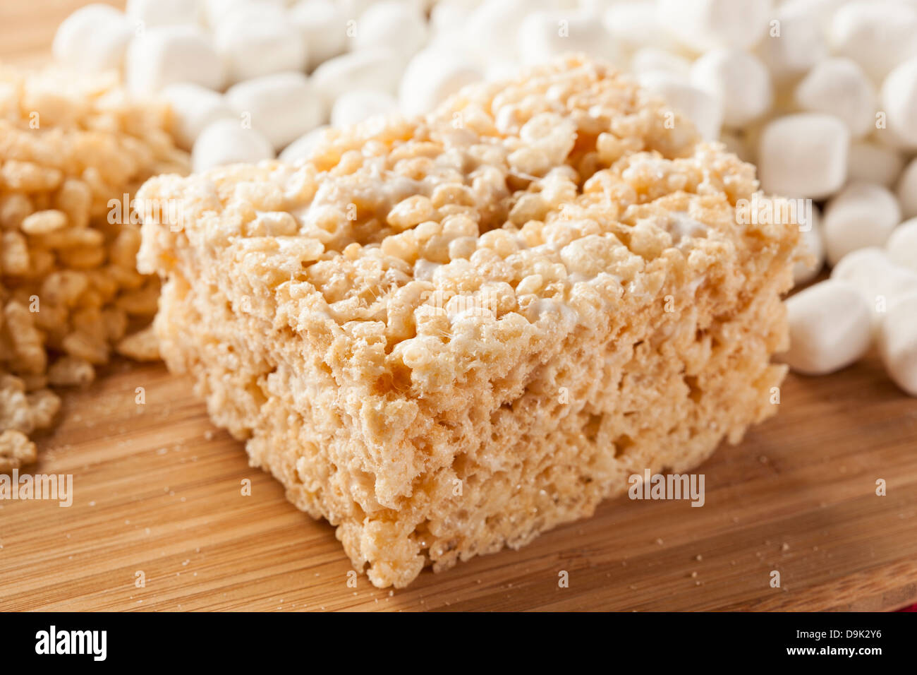 Homemade Marshmallow Crispy Rice Treat in bar form Stock Photo - Alamy