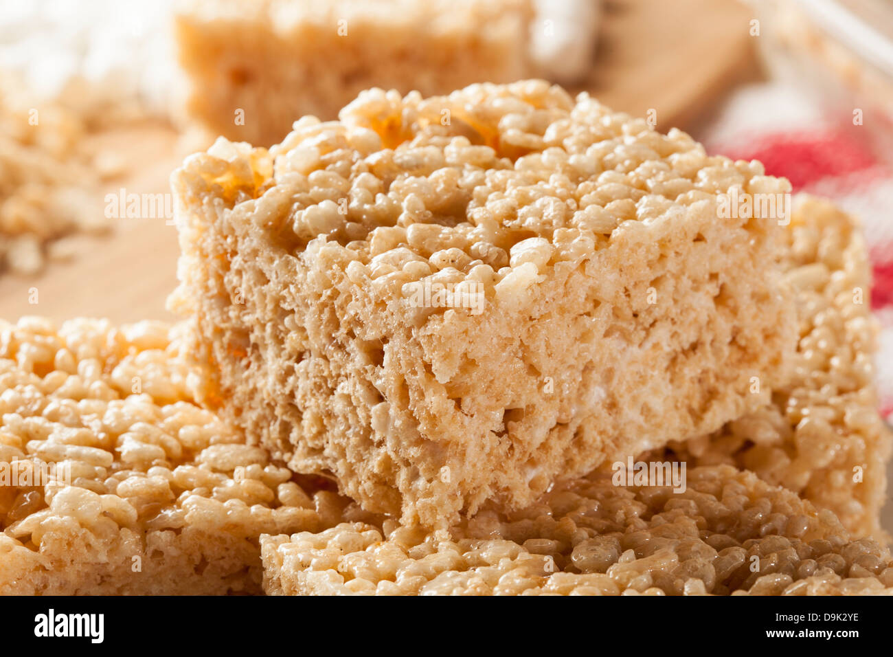 Homemade Marshmallow Crispy Rice Treat in bar form Stock Photo - Alamy