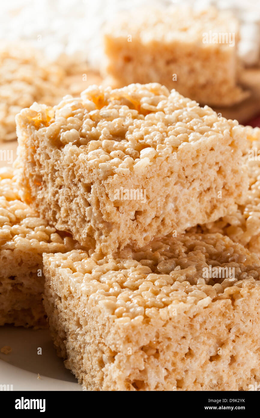 Homemade Marshmallow Crispy Rice Treat in bar form Stock Photo - Alamy