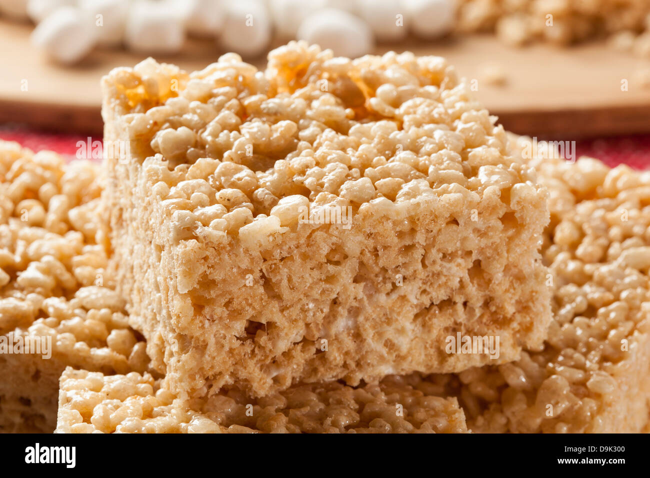 Homemade Marshmallow Crispy Rice Treat in bar form Stock Photo - Alamy