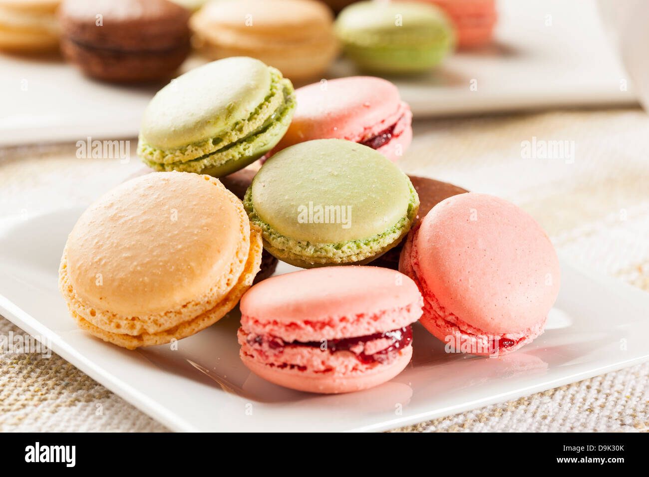 Gourmet Colored Macaroon Cookies with a cream filling Stock Photo - Alamy