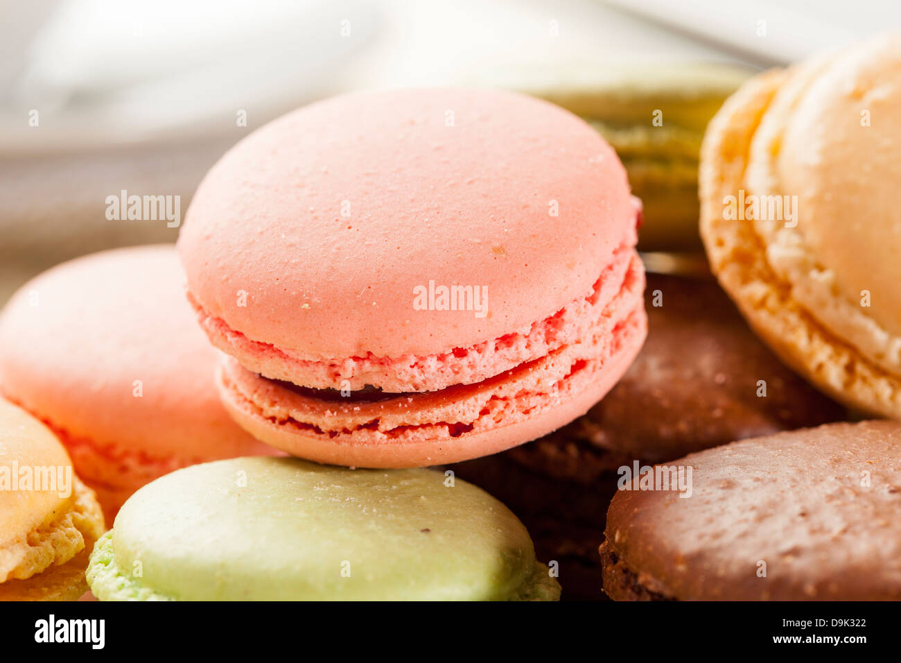 Gourmet Colored Macaroon Cookies with a cream filling Stock Photo - Alamy