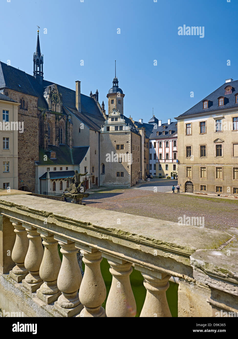 Courtyard with Abbey Church of St. George from Agnesgarten, Altenburg ...