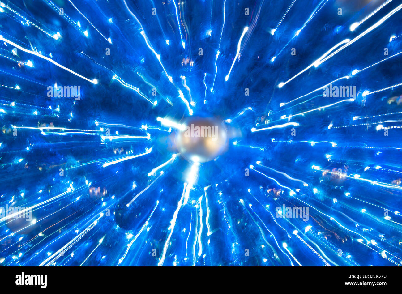 Abstract blue atom model with blue lights Stock Photo - Alamy