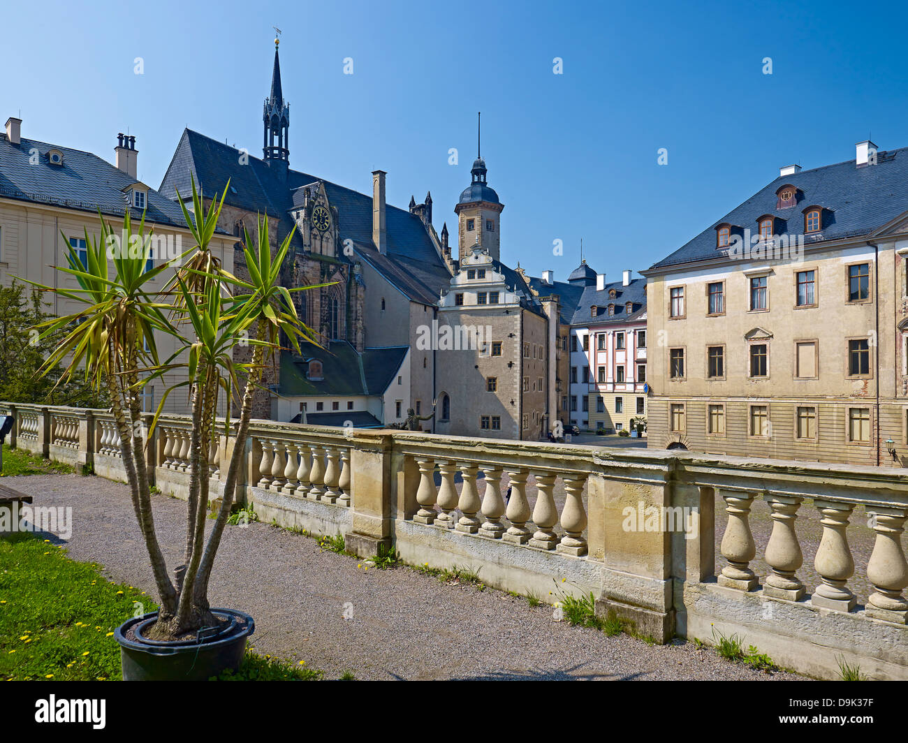 Courtyard with Abbey Church of St. George from Agnesgarten, Altenburg ...