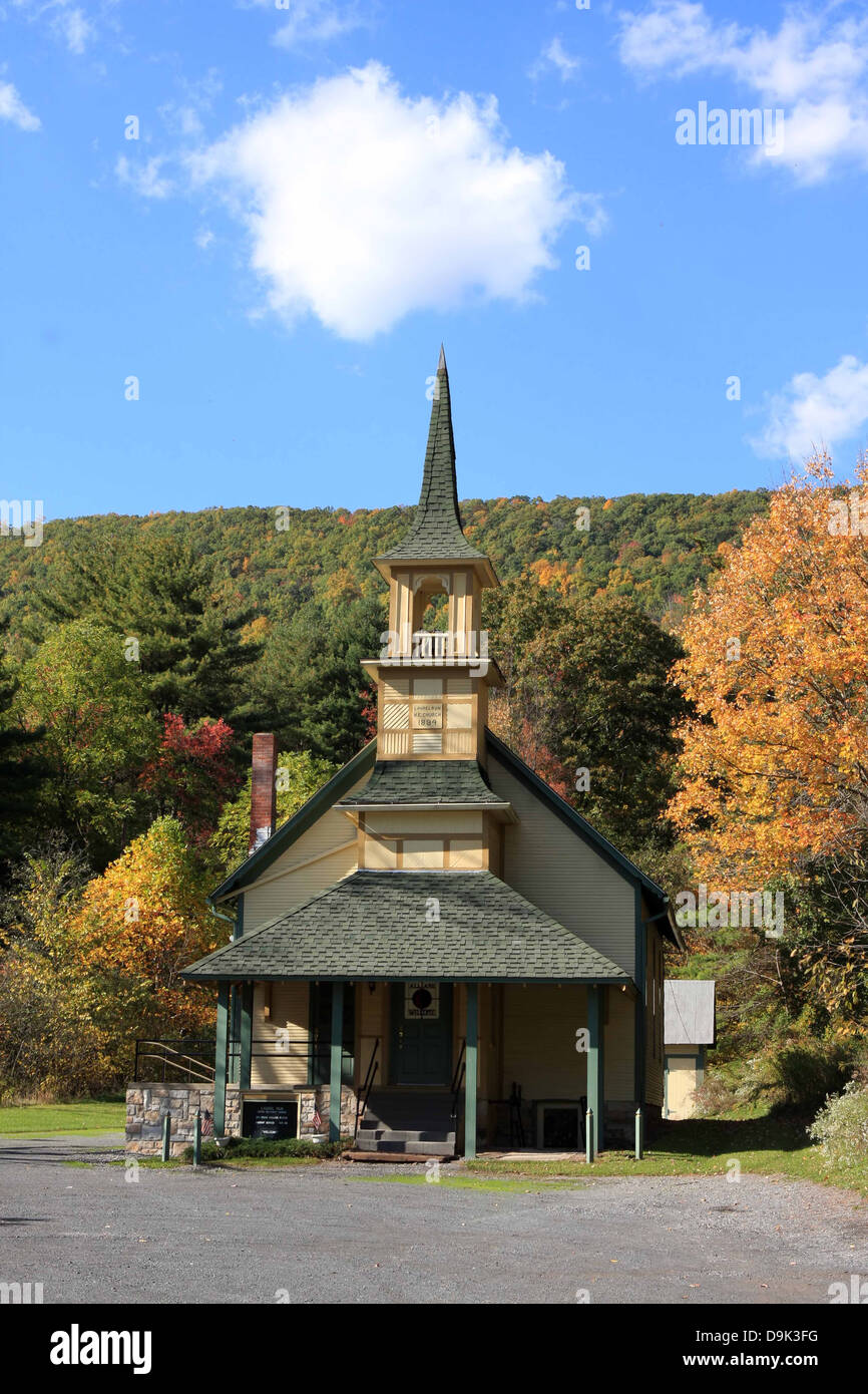 church building steeple Christian tower roof shingles sky blue 1894 ...