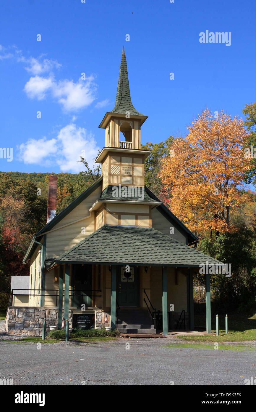 church building steeple Christian tower roof shingles sky blue 1894 ...