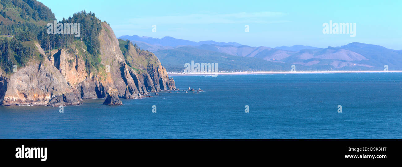 Cape Falcon viewpoint on Oswald West state park Oregon panorama Stock ...