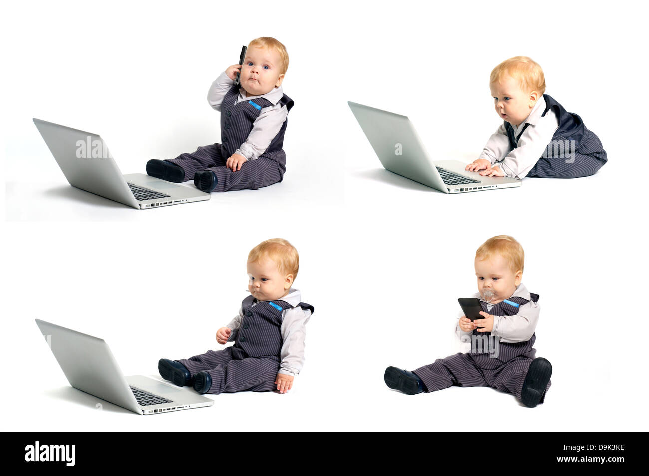 Photo montage of baby with technology Stock Photo - Alamy