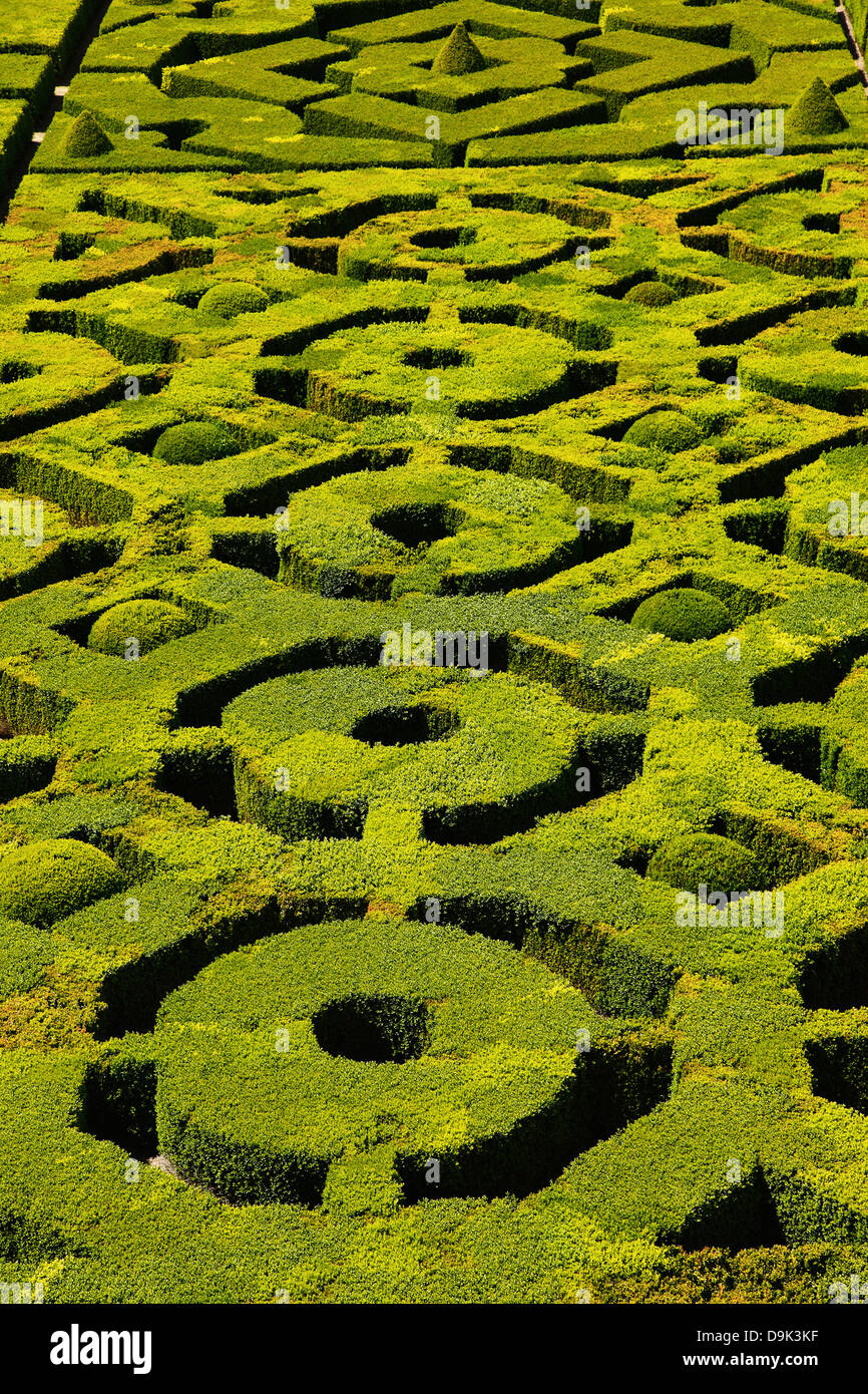 France, Dordogne Valley, Aquitaine, Château de Hautefort, Patterned ...