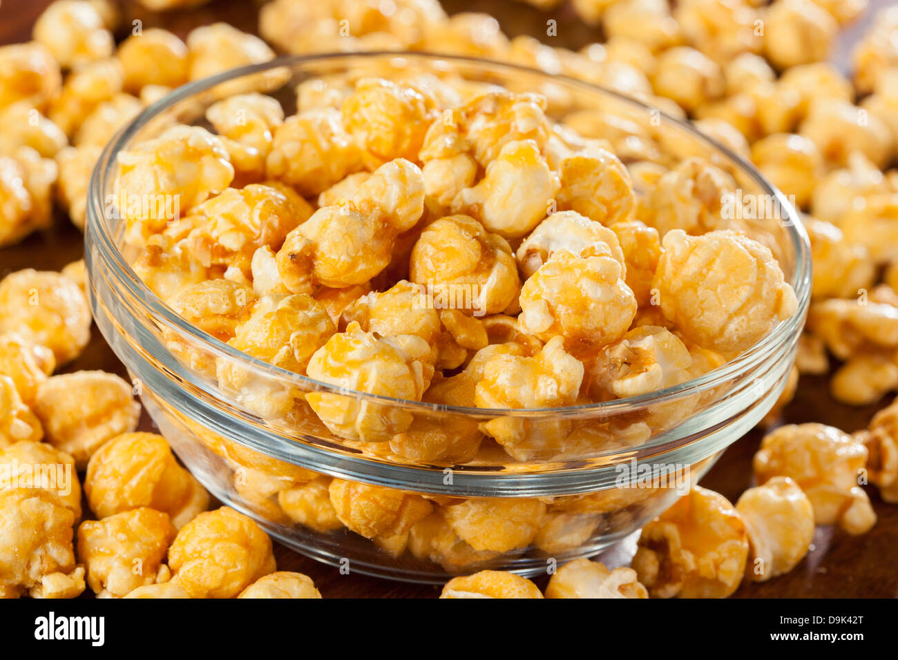 Homemade Fresh Popped Caramel PopCorn ready to eat Stock Photo - Alamy