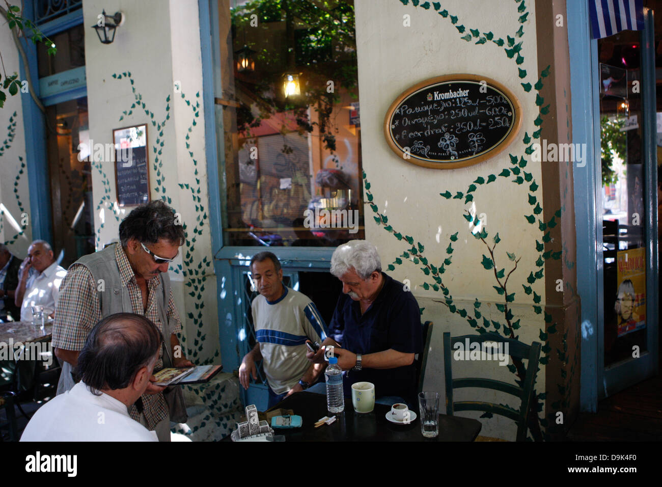 Coffee shop in Athens Greece Stock Photo - Alamy