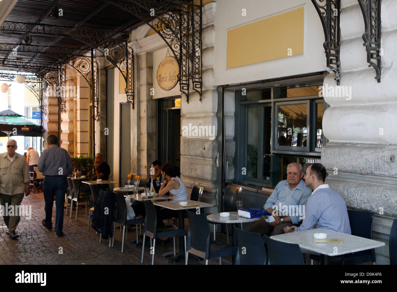 Coffee shop in Athens Greece Stock Photo - Alamy
