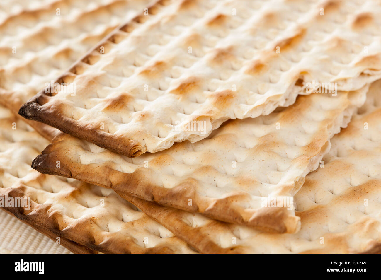 Homemade Kosher Matzo Crackers made with flour and water Stock Photo ...