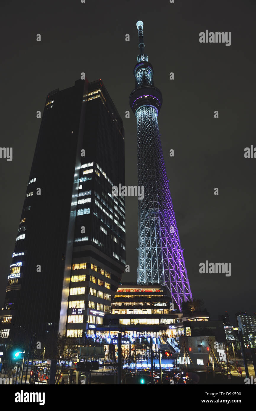 Night view of Tokyo Sky Tree Stock Photo - Alamy