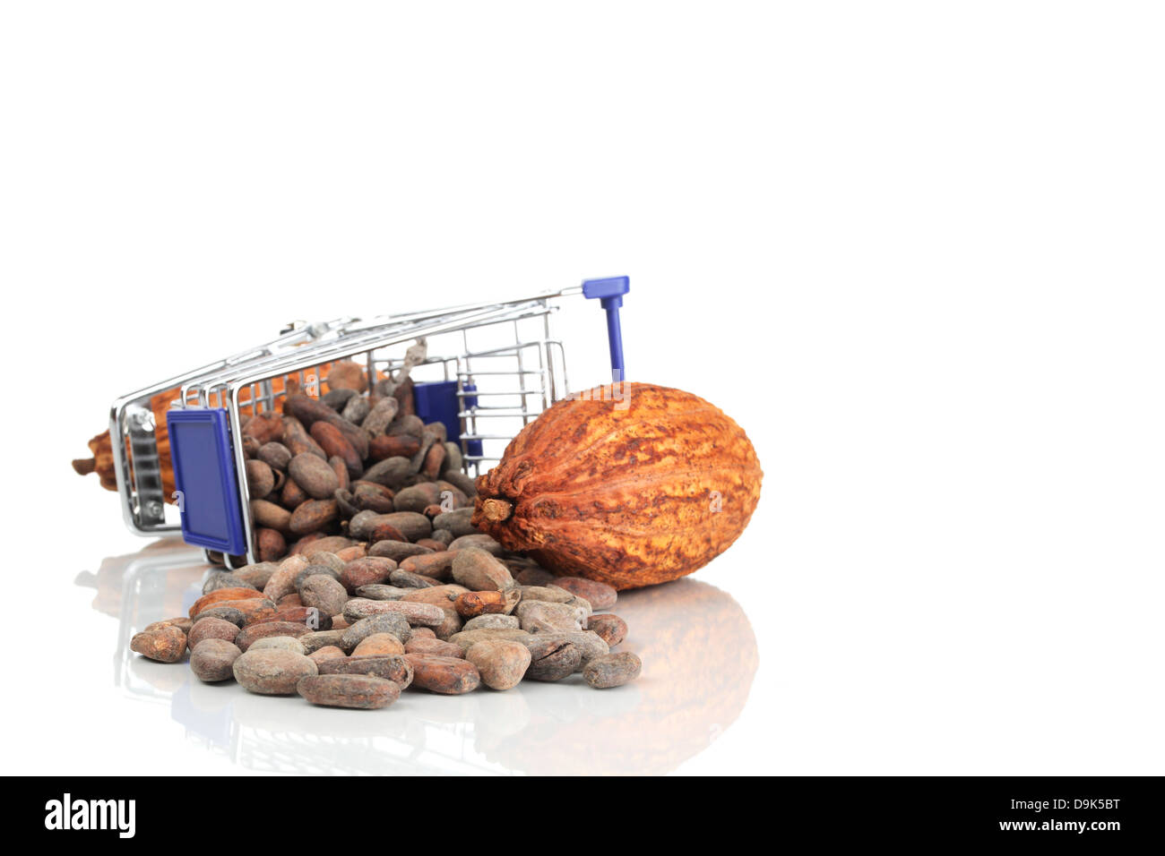 Shopping carts with cacao beans Stock Photo - Alamy
