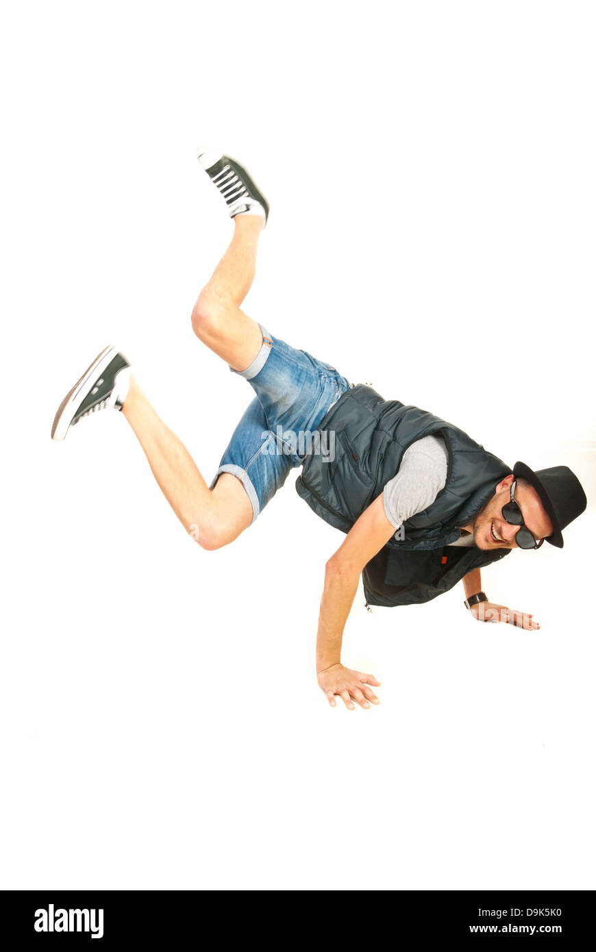 Cool freestyle dancer isolated on white background Stock Photo - Alamy