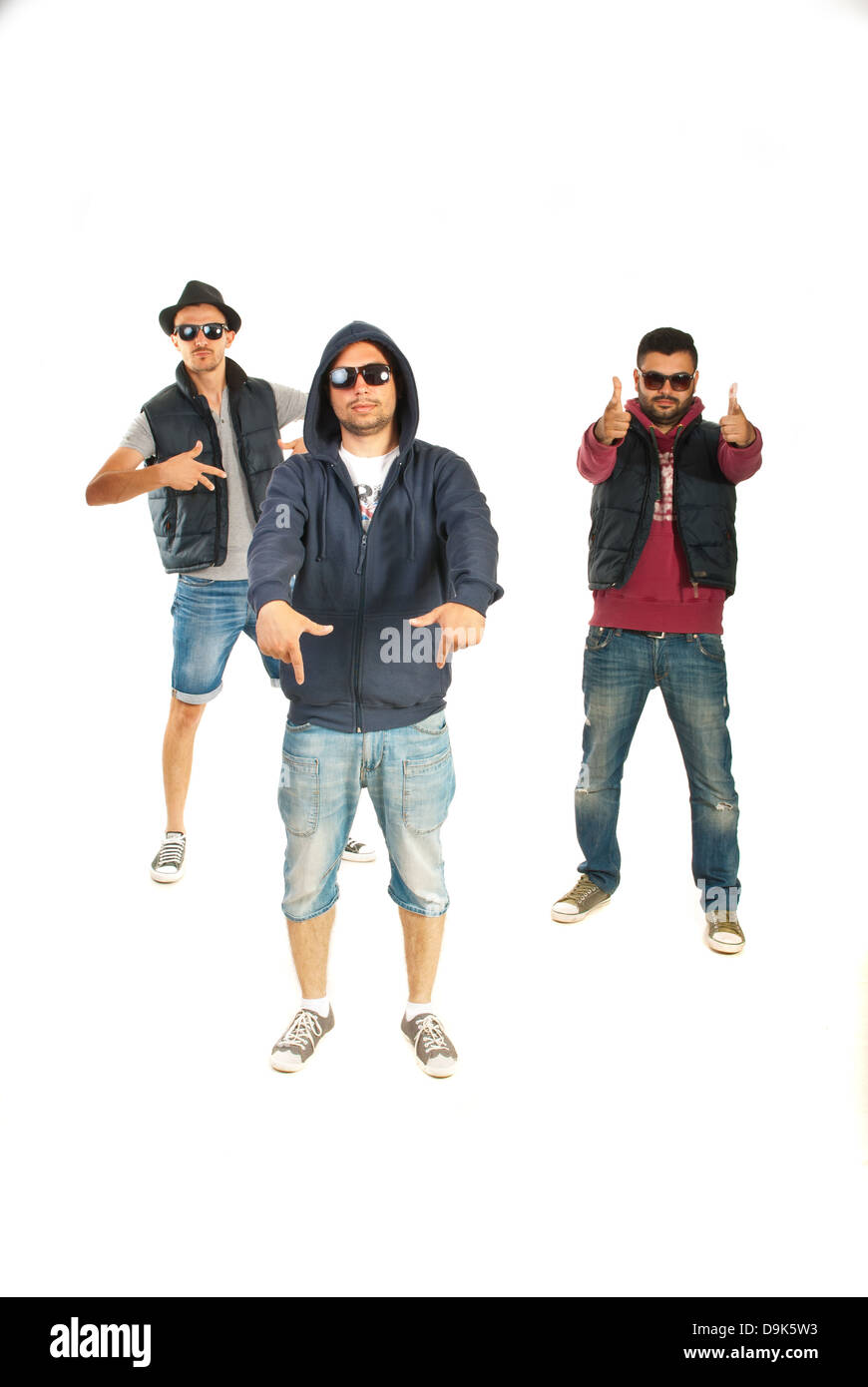 Three rappers men gesturing isolated on white background Stock Photo ...