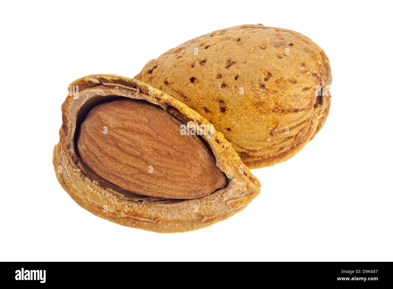 Two almonds isolated on white background Stock Photo - Alamy