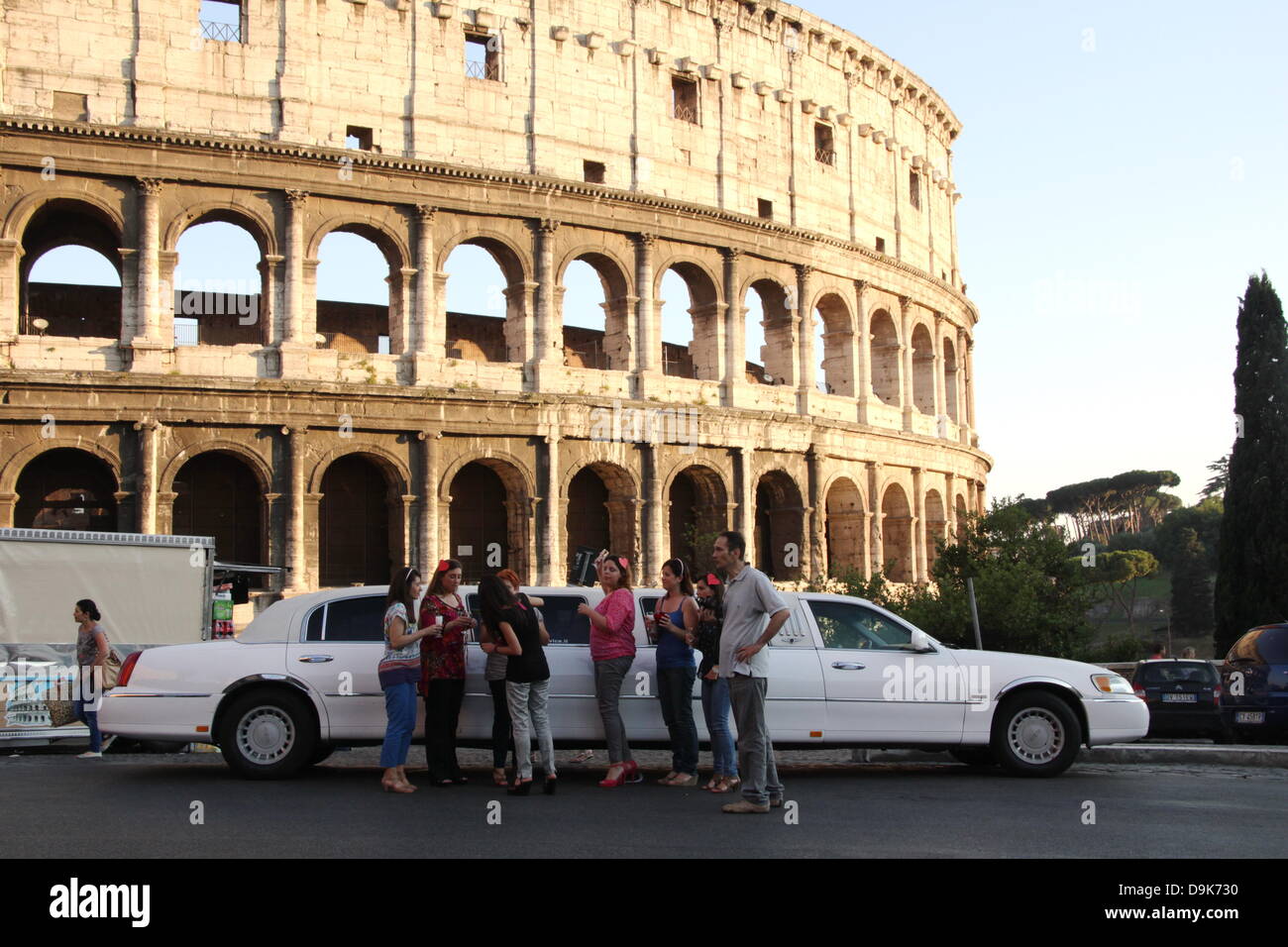 Rome, Italy. 19 June 2013. Group of women on celebrating in a stretch ...