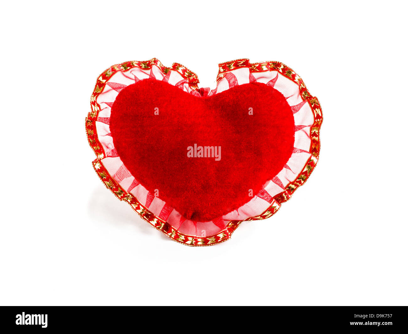 red velvet heart on a white background Stock Photo - Alamy