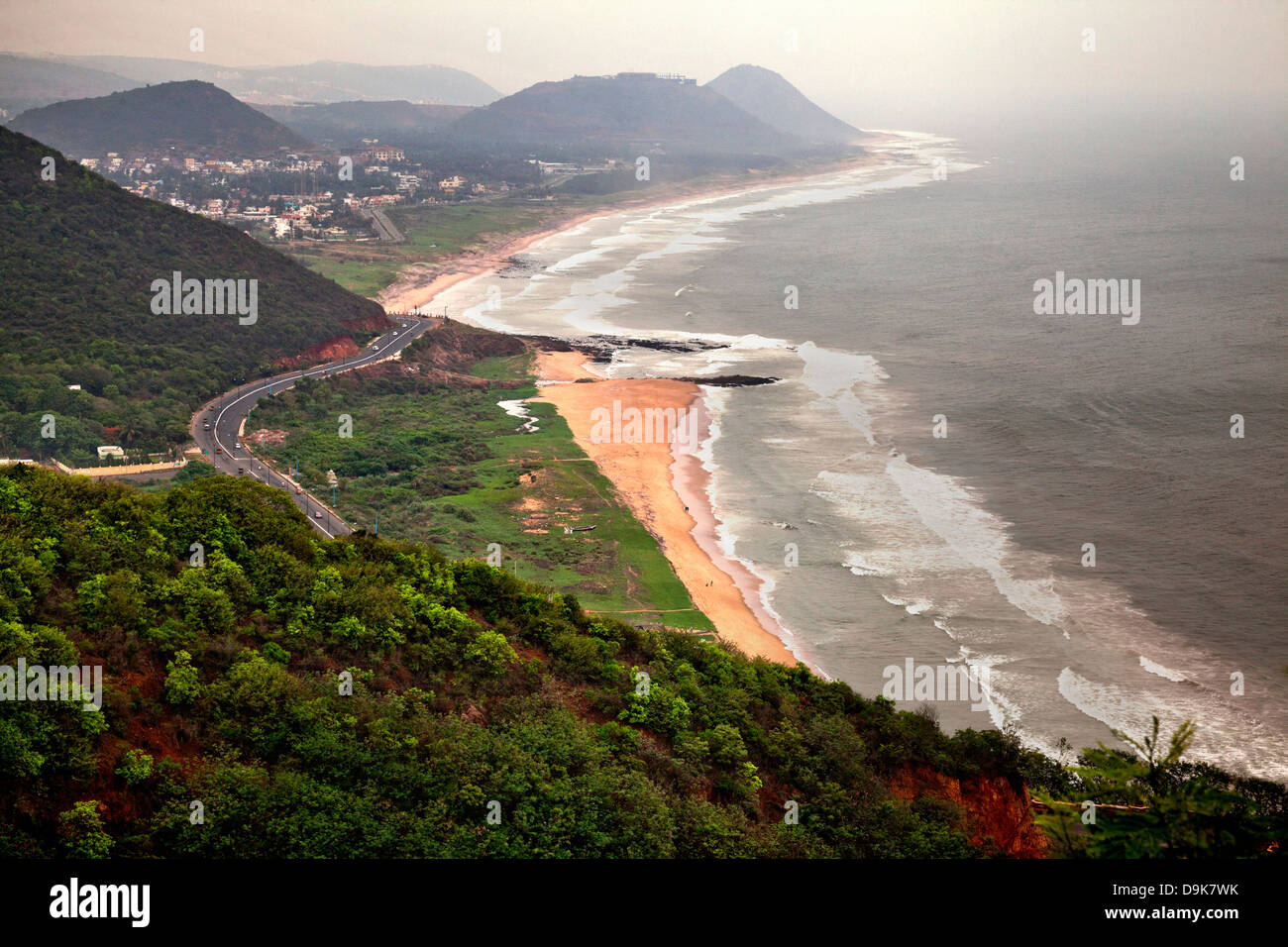 Aerial view of a coastline, Visakhapatnam, Andhra Pradesh, India Stock ...