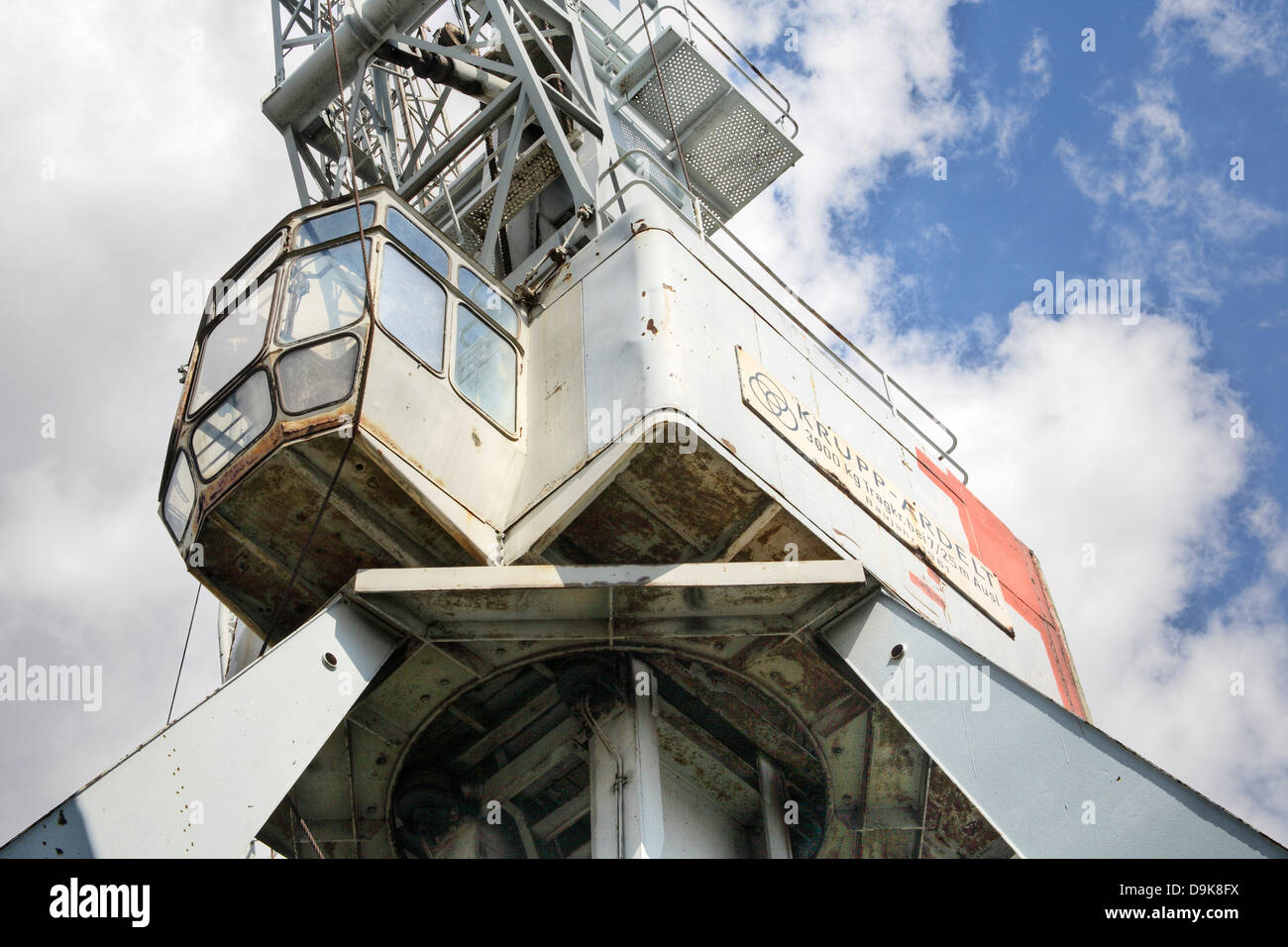 Old load crane in the harbour Stock Photo - Alamy