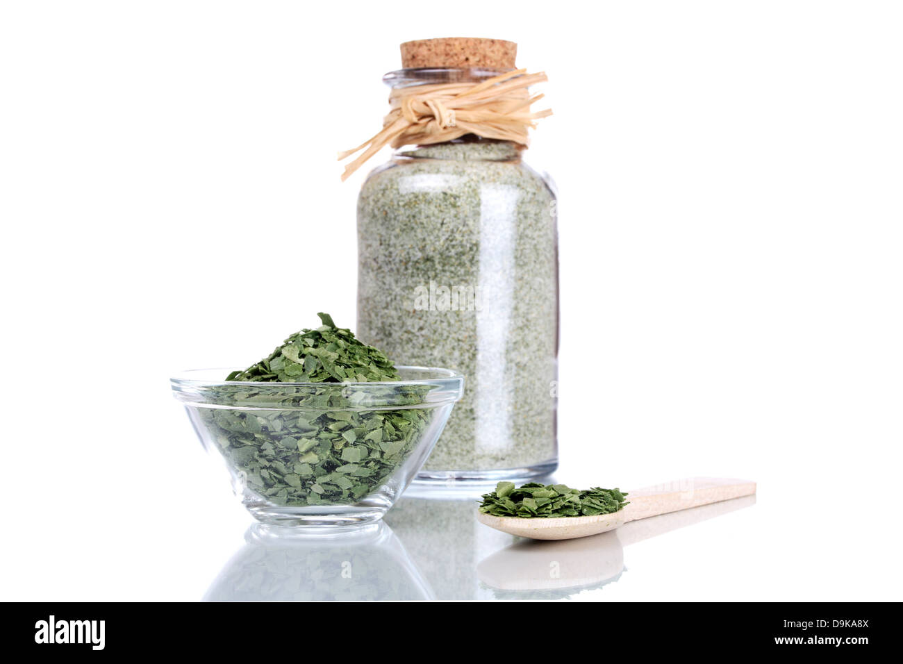 Wild garlic and wild garlic salt Stock Photo - Alamy