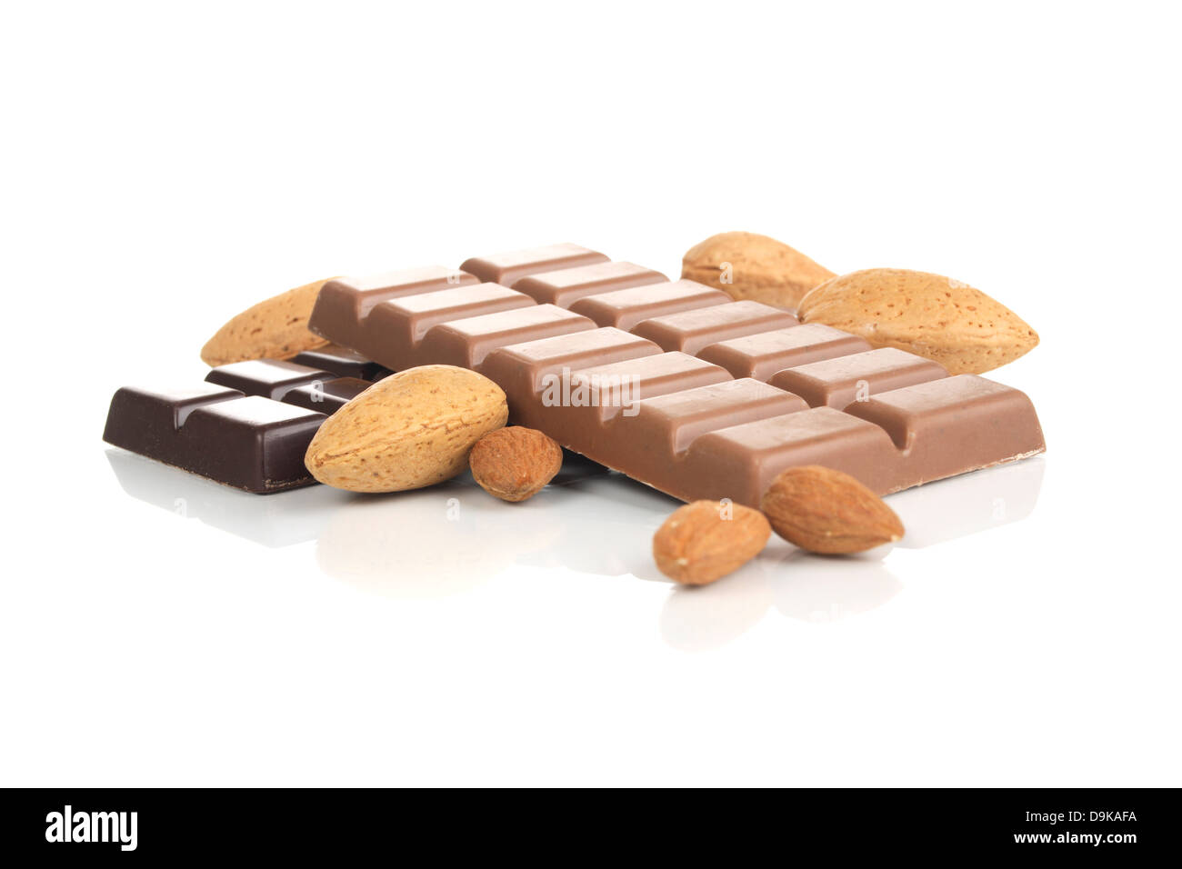 Chocolate with almonds Stock Photo - Alamy