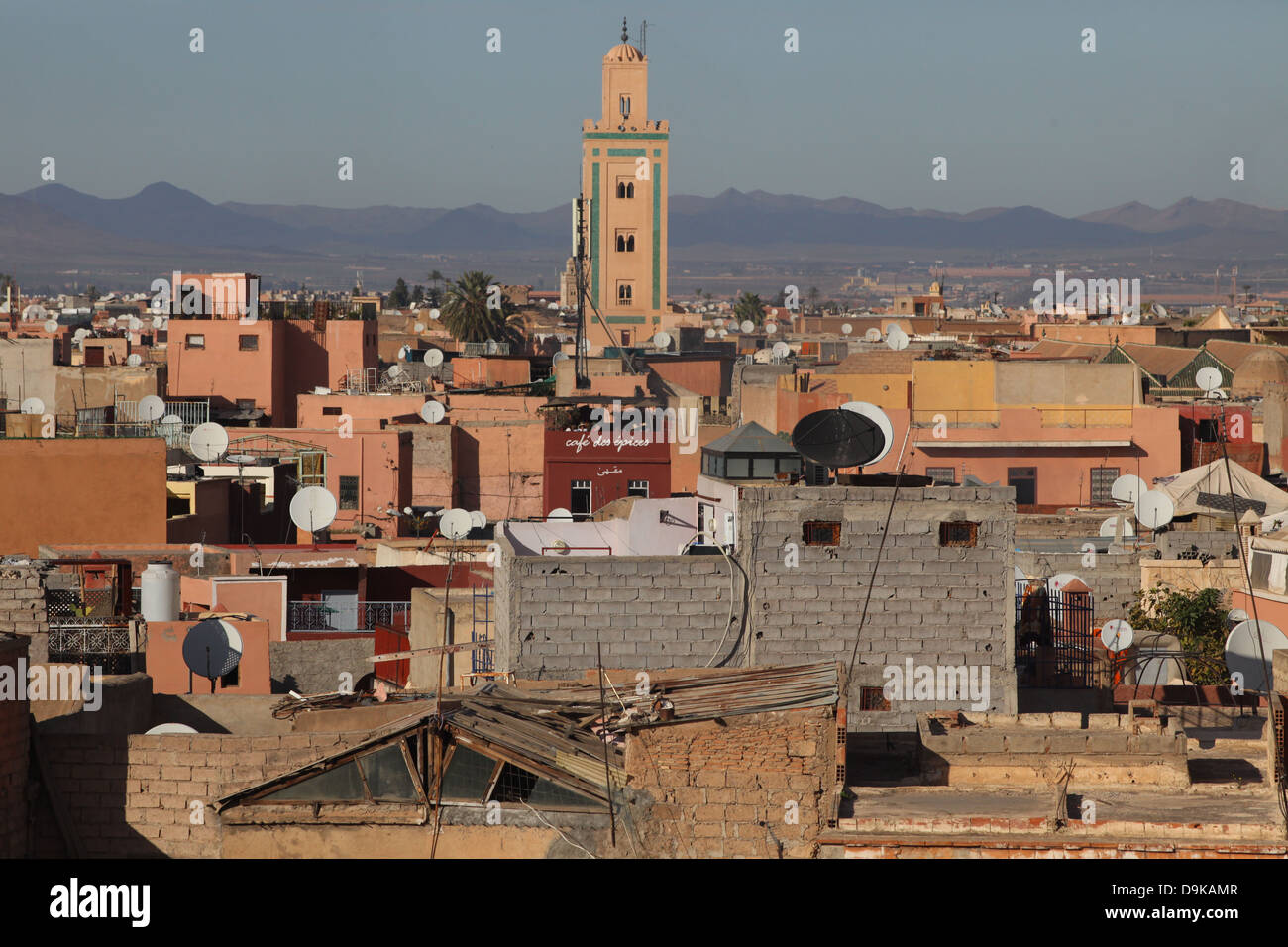 Marrakesh mosque city view Stock Photo - Alamy
