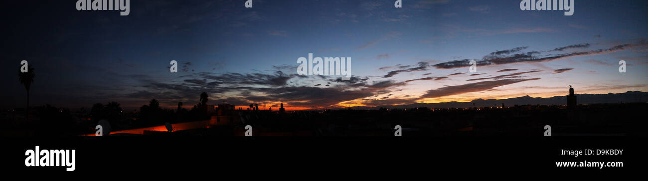Panoramic photograph of a sunset over Marrakesh Stock Photo - Alamy