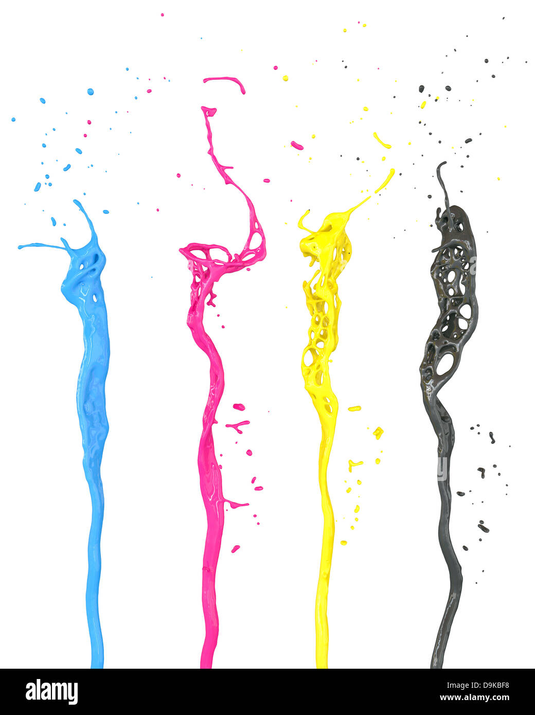 cmyk color splashes Stock Photo - Alamy