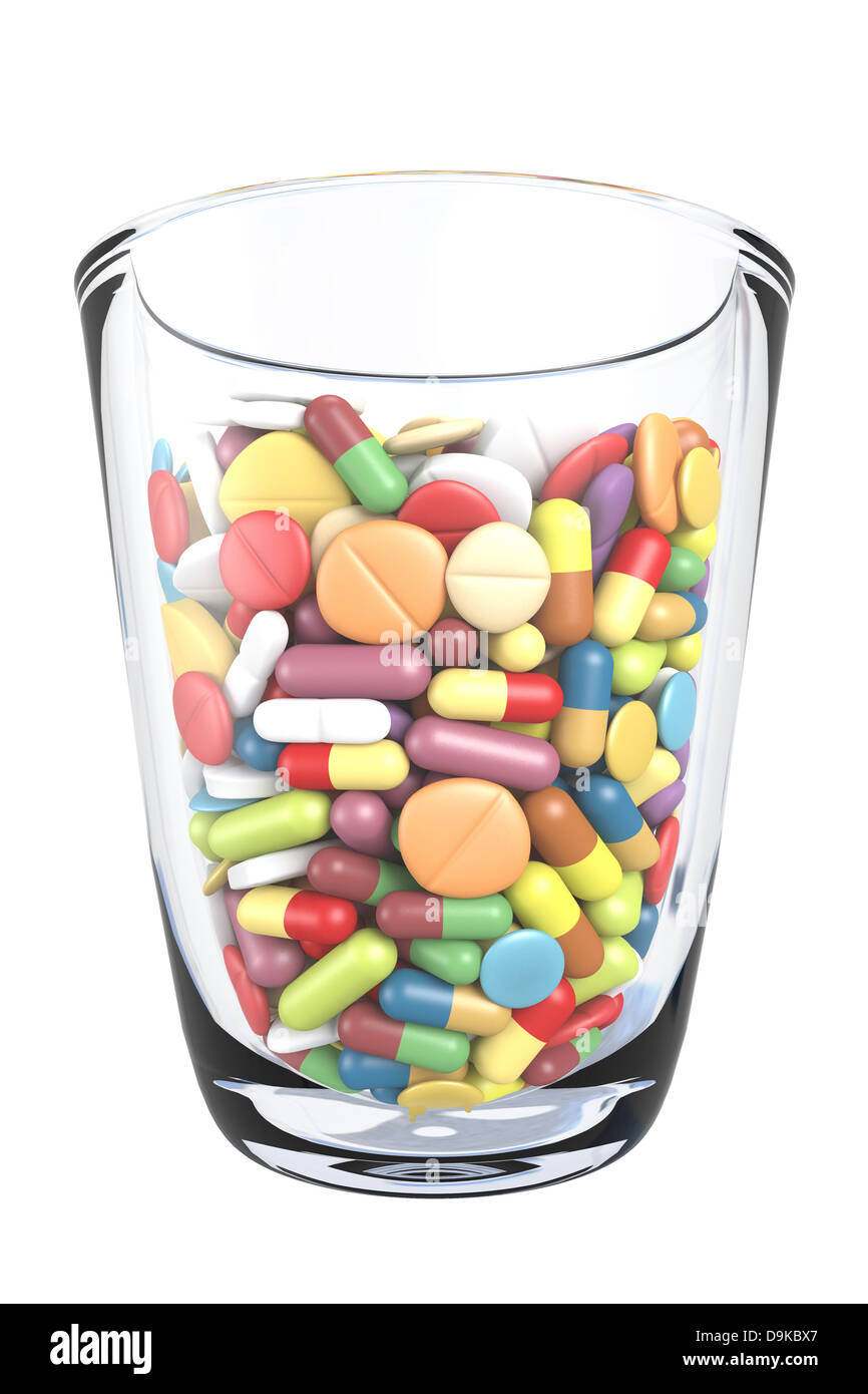 glass full of colorful drugs Stock Photo - Alamy