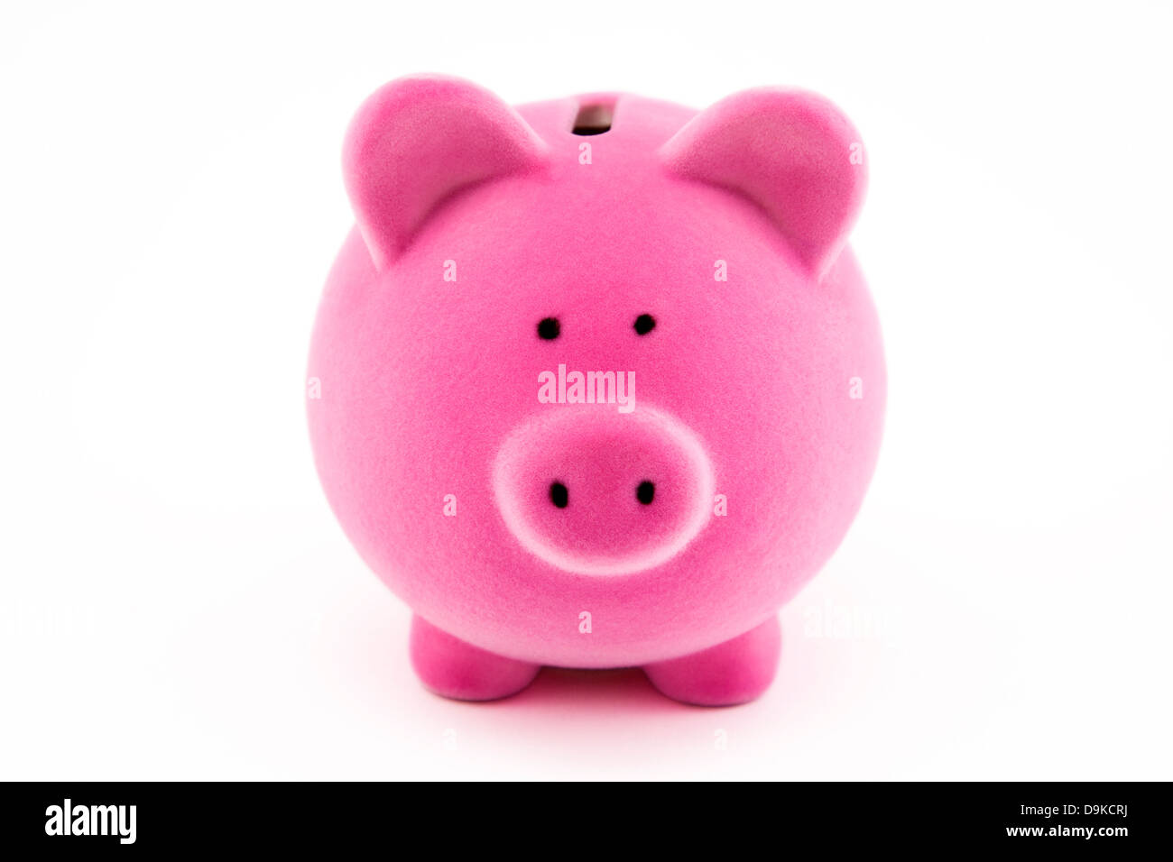 Pink piggy bank isolated on white Stock Photo - Alamy