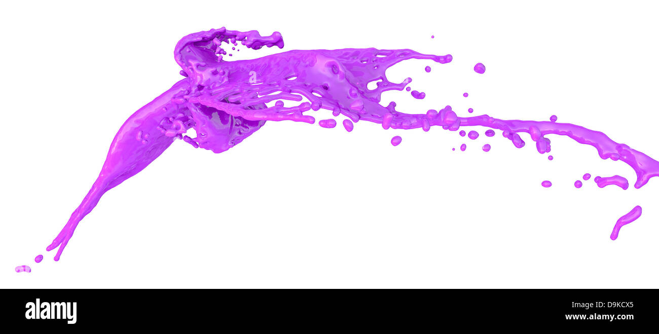 pink paint splash isolated on white Stock Photo - Alamy