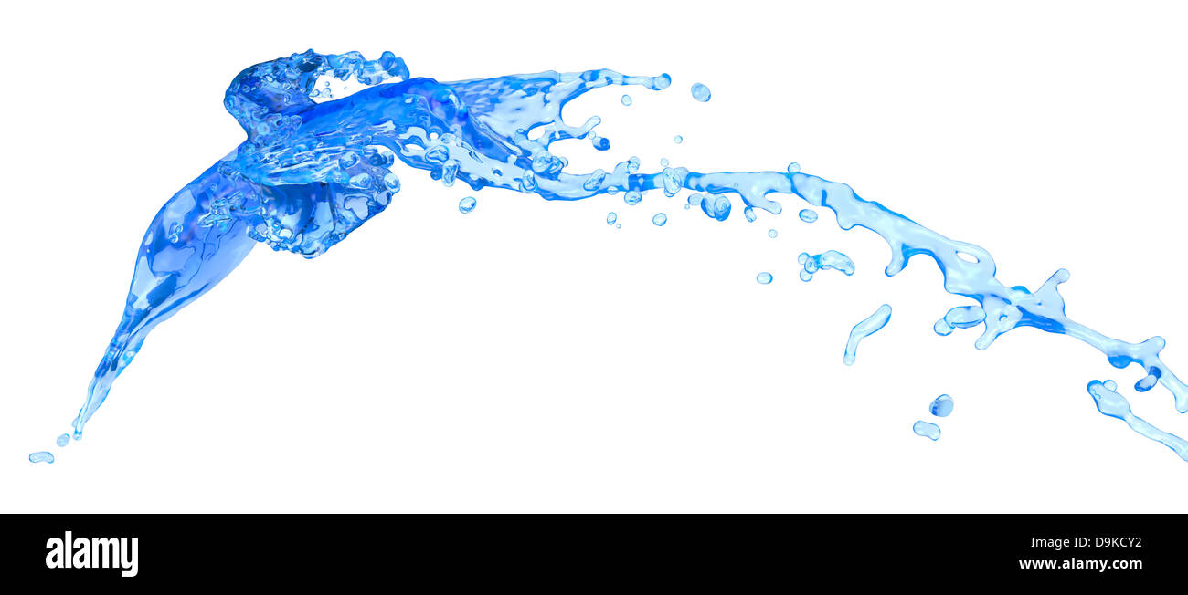 blue water splashes collide Stock Photo - Alamy