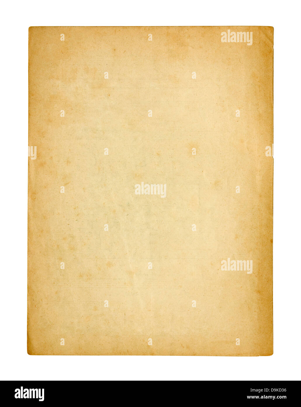 Old and dirty sheet of paper with clipping path Stock Photo - Alamy