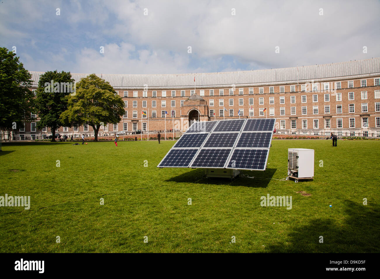 Photovoltaic Cells (solar panels) on College Green in front of Bristol ...