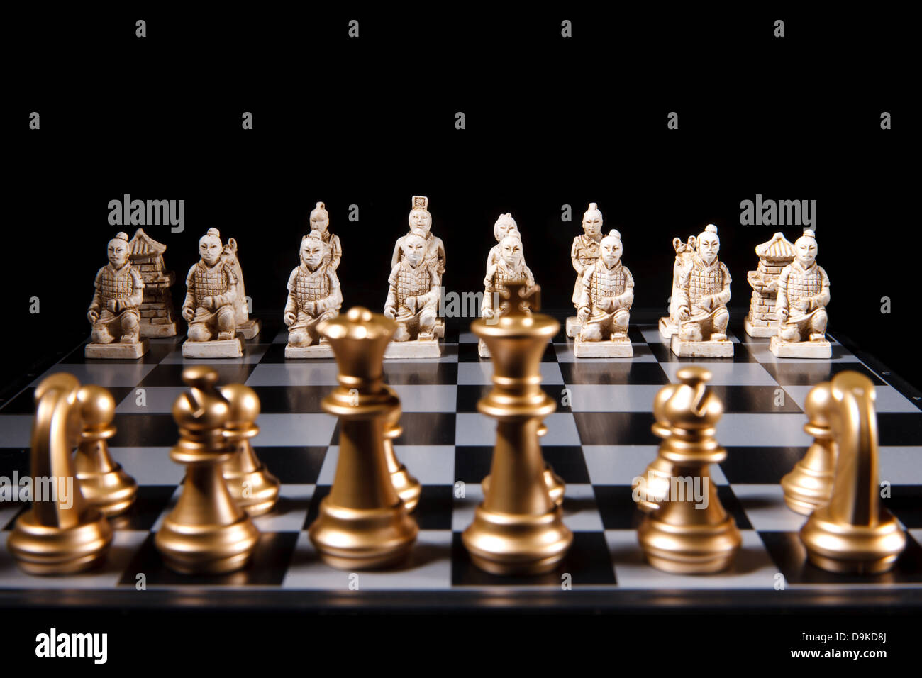 Chess isolated on black Stock Photo - Alamy