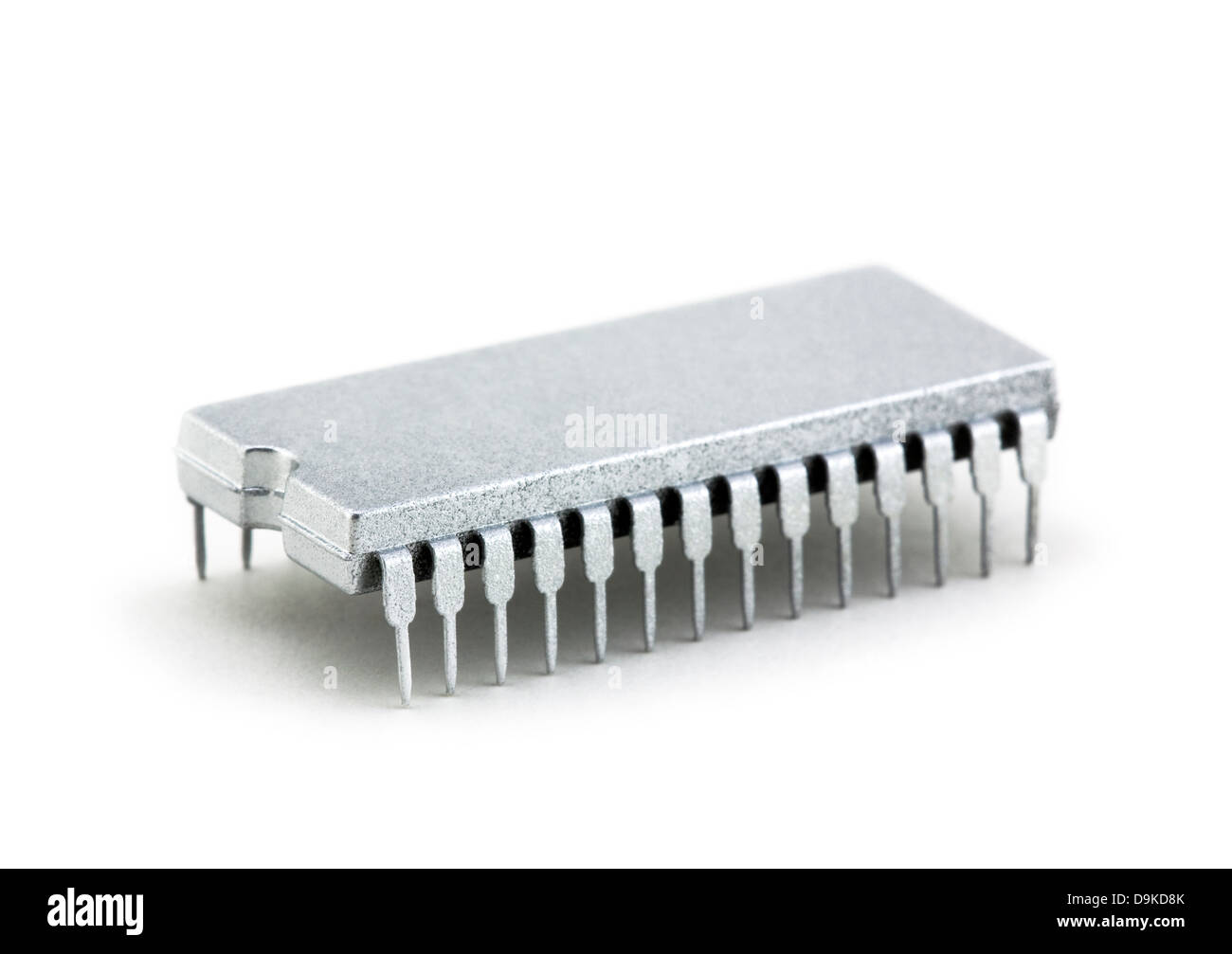 Silver microprocessor isolated on white Stock Photo - Alamy