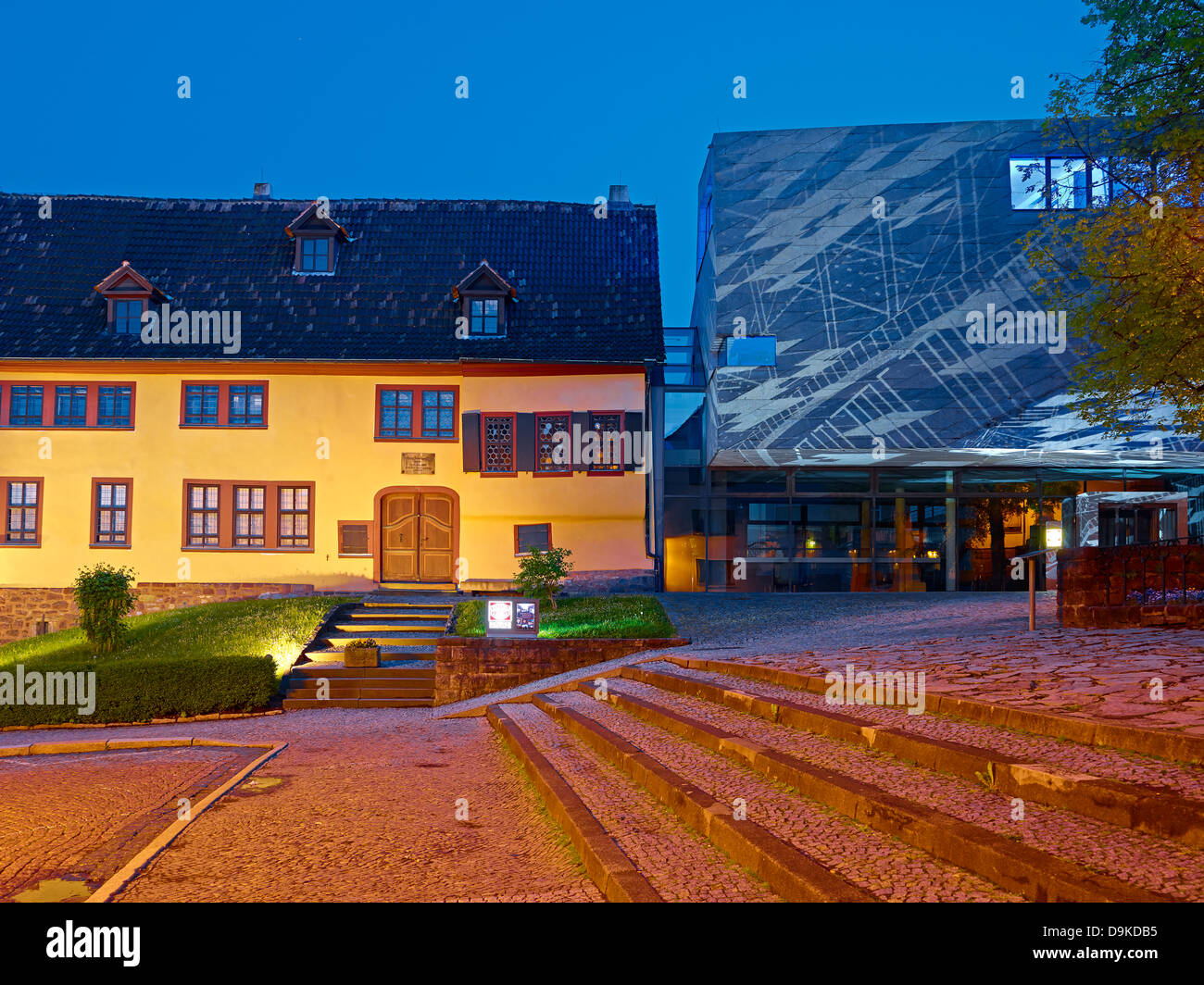 Bach House in Eisenach with light installation, Thuringia, Germany ...