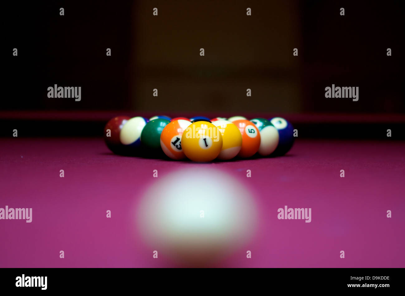 pool billard ball on red cloth Stock Photo - Alamy