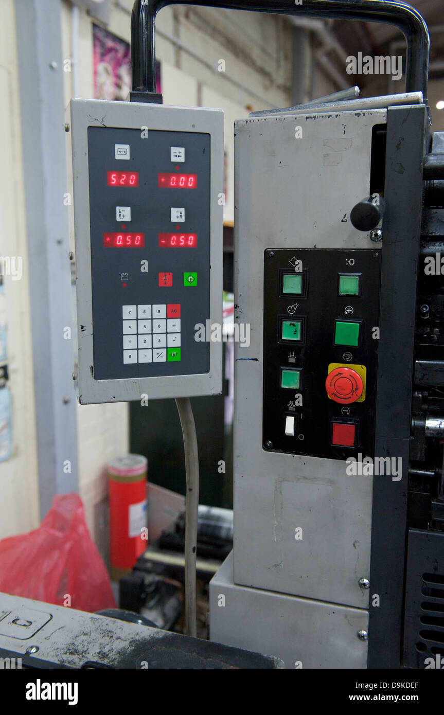 Control panel of a Heidelberg Speedmaster lithographic printing press ...