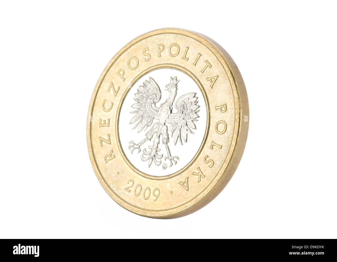 Polish coin with clipping path Stock Photo - Alamy